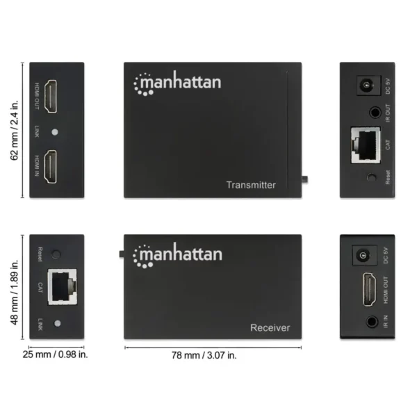 Kit Extensor De Señal MANHATTAN 207461 / Hdmi - RJ-45 / 1080p / Hasta ...