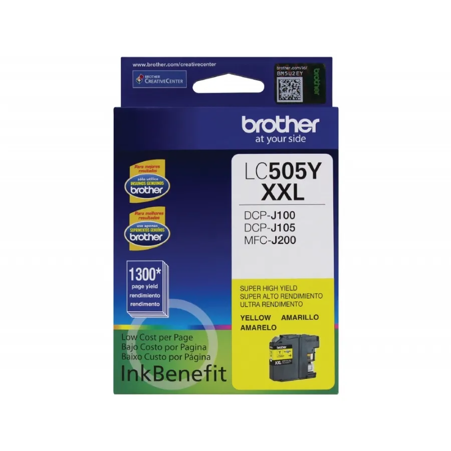 Cartucho De Tinta Brother LC-505Y / Hasta 1300 Páginas / Amarillo ...