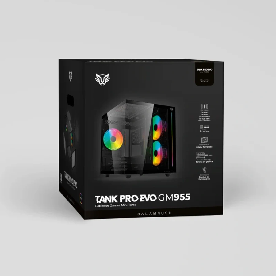Gabinete Gamer BALAM RUSH Tank Pro-Evo GM955 / Mini Torre / Micro ATX ...