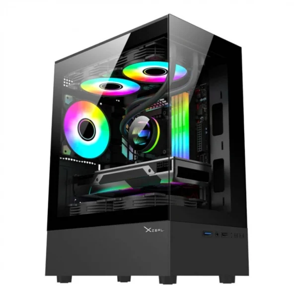 Gabinete XZEAL X-ZYNERGY – Micro-ATX, Cristal Templado, USB 3.0, 3 Vent ...